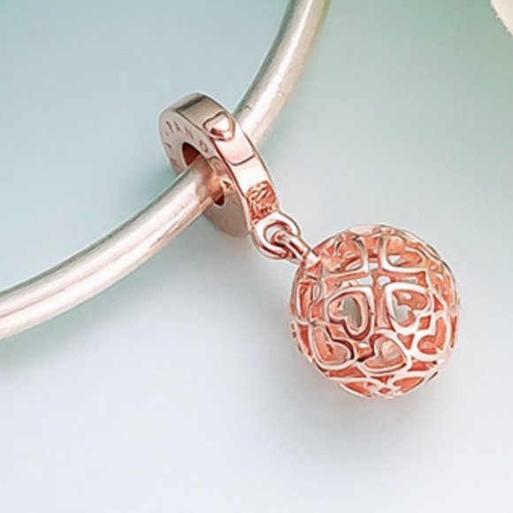 Pandora | Jewelry | Pandora Openwork Heart Ball Dangle Charm | Poshmark